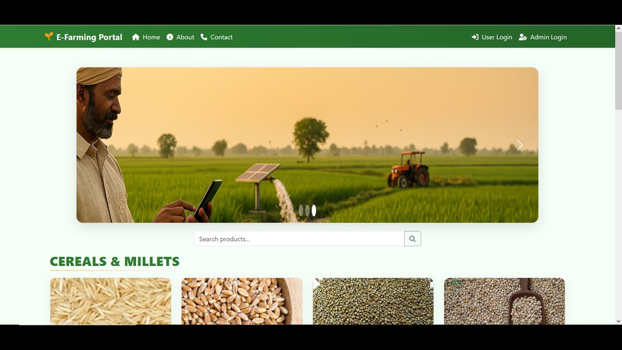 E-Farming Portal using Python Django Sqlite HTML CSS Bootstrap