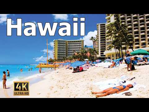 Hawaii 4K - Famous Waikiki Beach - 2024 Walking Tour