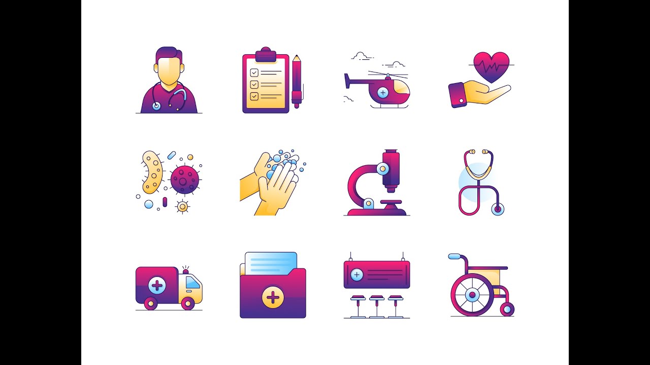 How to design gradient flat icon in illustrator. learn icon design