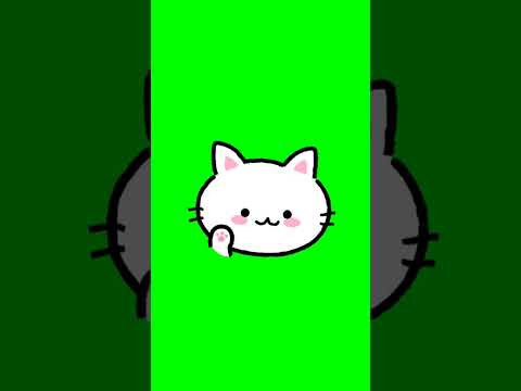 Green screen Cute Animated Cat | Animated Cat Sticker | #shorts #cat