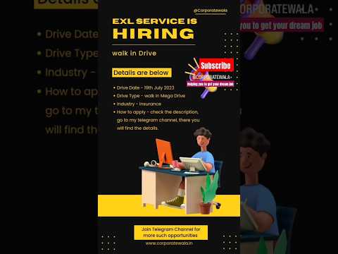 EXL Services Job | Walk in Drive #corporatewala #exlservices #jobsearch #exljob #walkindrive