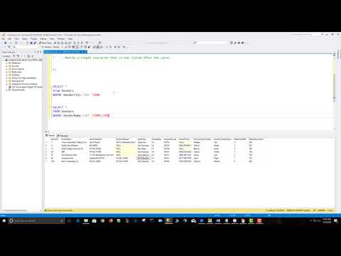 SQL Server Tutorials 7. How to Use the LIKE Operator with WildCards