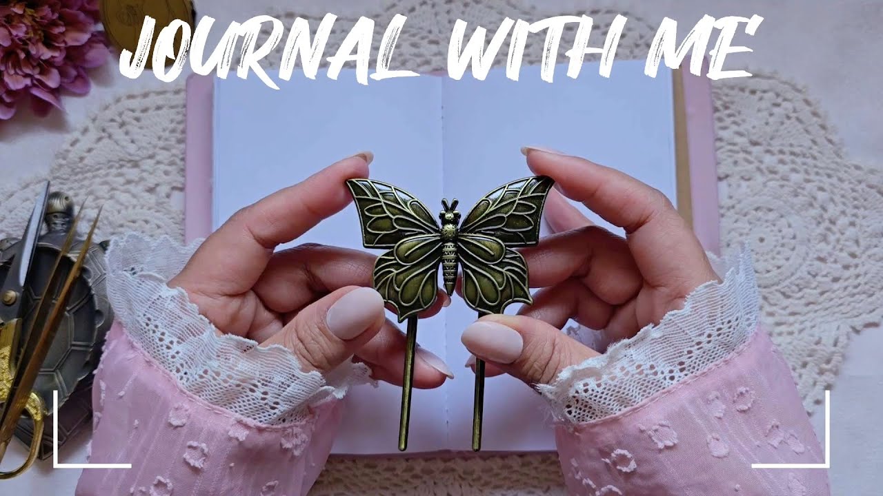 ASMR Journaling | Vintage Time & Butterflies #creativejournaling #journal #asmr #vintagejournal