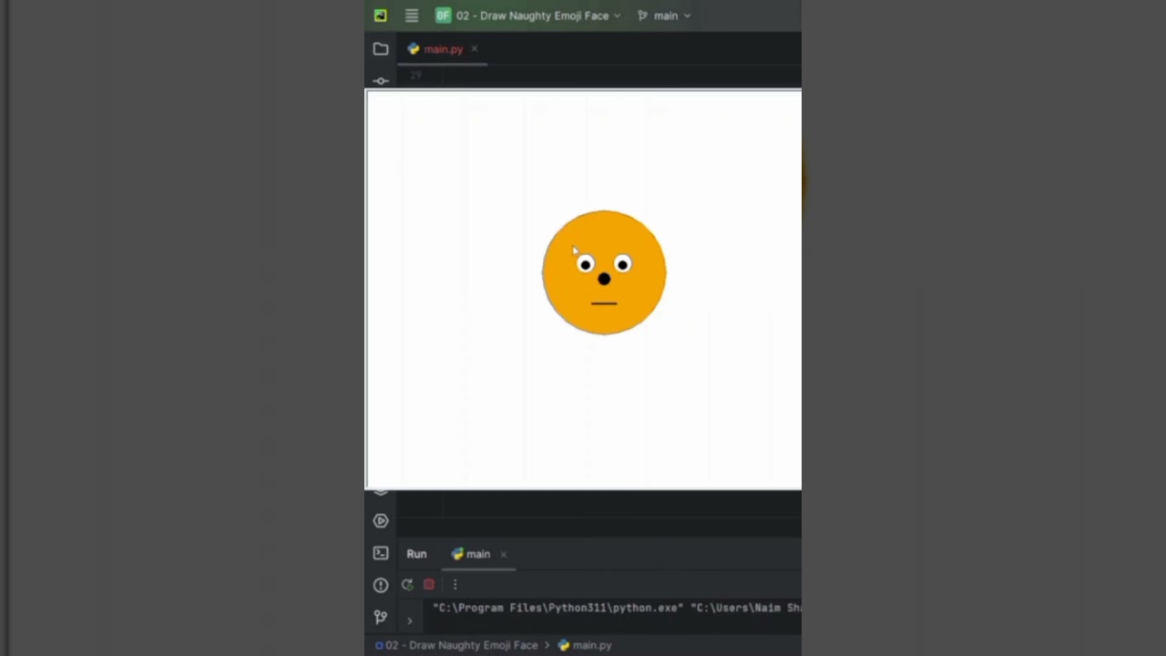 Drawing a Cute Face using Python Turtle #pythonturtle #turtlegraphics #turtle