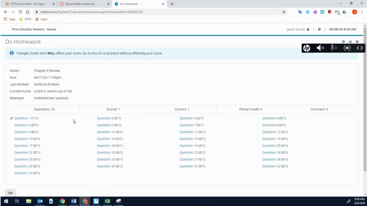 How to access Chapter 6 Test Review