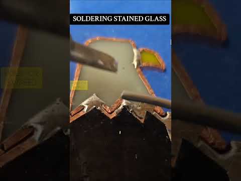 Soldering Stained Glass #stainedglass #stainedglassprocess #stainedglassart #glassart #art