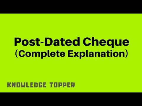 Types of Cheques | Post Dated Cheque By Knowledge Topper (Urdu/Hindi)