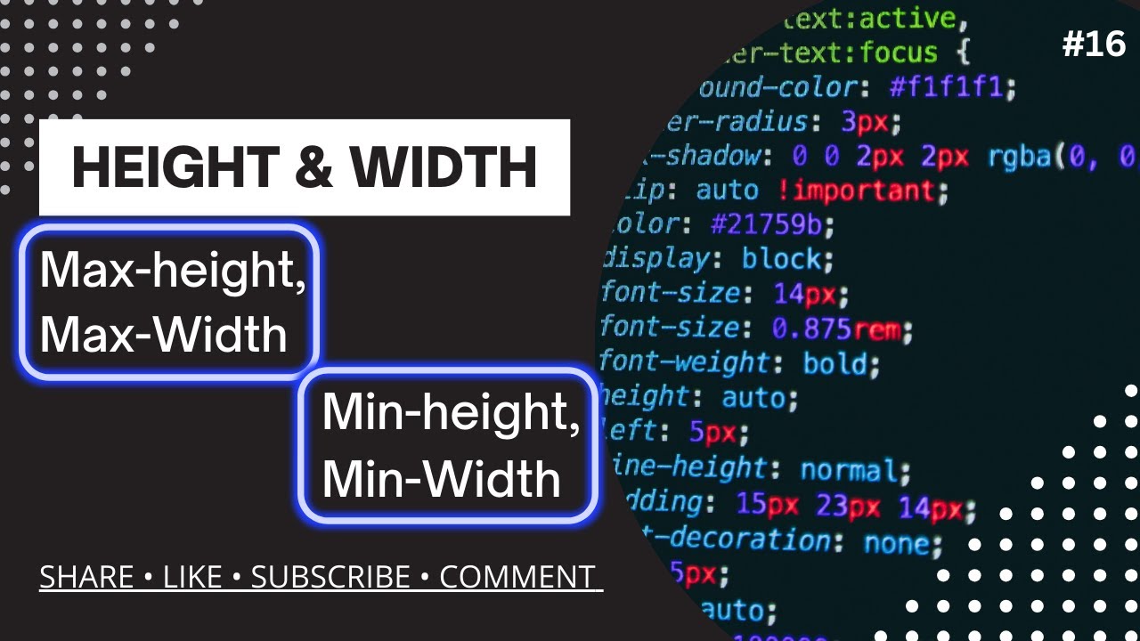 CSS3 Properties | max-height, min-height & max-width , min-width | Learn CSS | CSS for beginners.