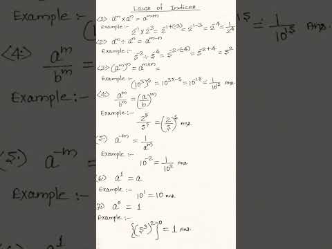 laws of indices #indices rules #formula #algebra #TechnoMathsHouse #maths #shorts