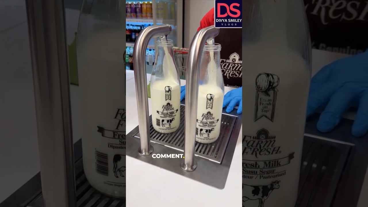 Farm fresh Milk 🥛 on Tap 🚰at#jayagrocer #montkiara#intermarkmall#starling #farm #freshmilk #malaysia