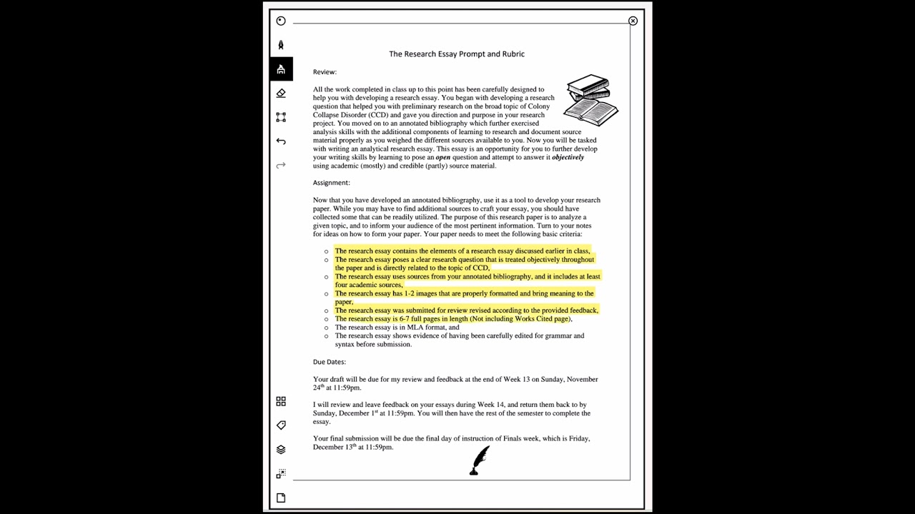 The Research Essay Prompt and Rubric