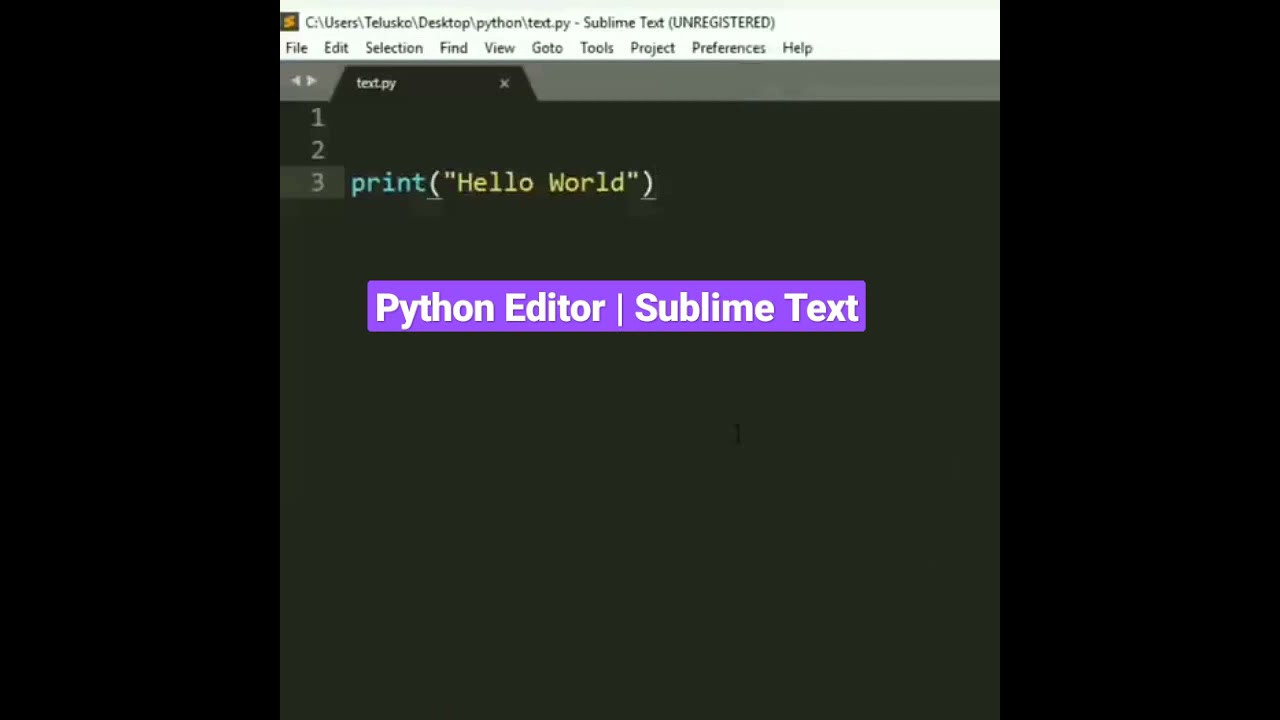 Python Tutorial for Beginners | Python Editor | Sublime Text #Shorts #Python #EICS #Pythontutorial