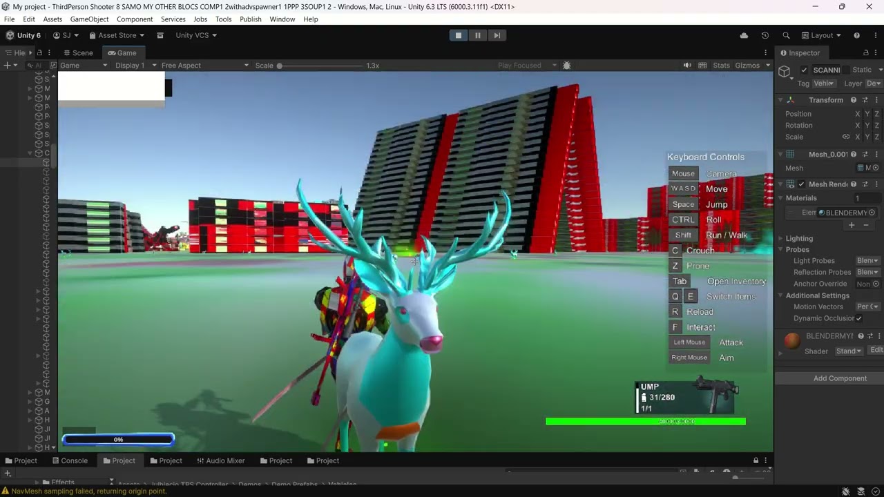 THIRD PERSON GAME MAKING BASED ON TEMPLATE FROM UNITY MARKET BUT EXPEND AND CUSTOMISE NUPART ER6TI