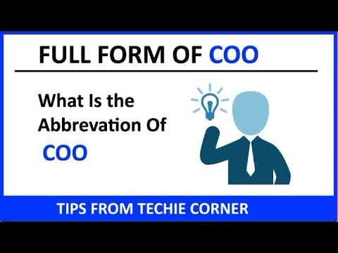 What is the Full Form Of COO - Techie Corner