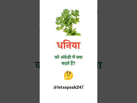What is coriander called in English? Dhaniya meaning in English 🤔