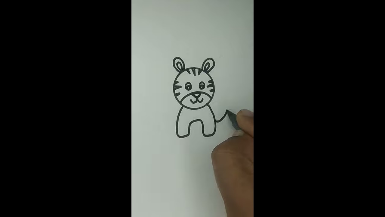 Easy Tiger drawing from a circle #shorts #kids drawing