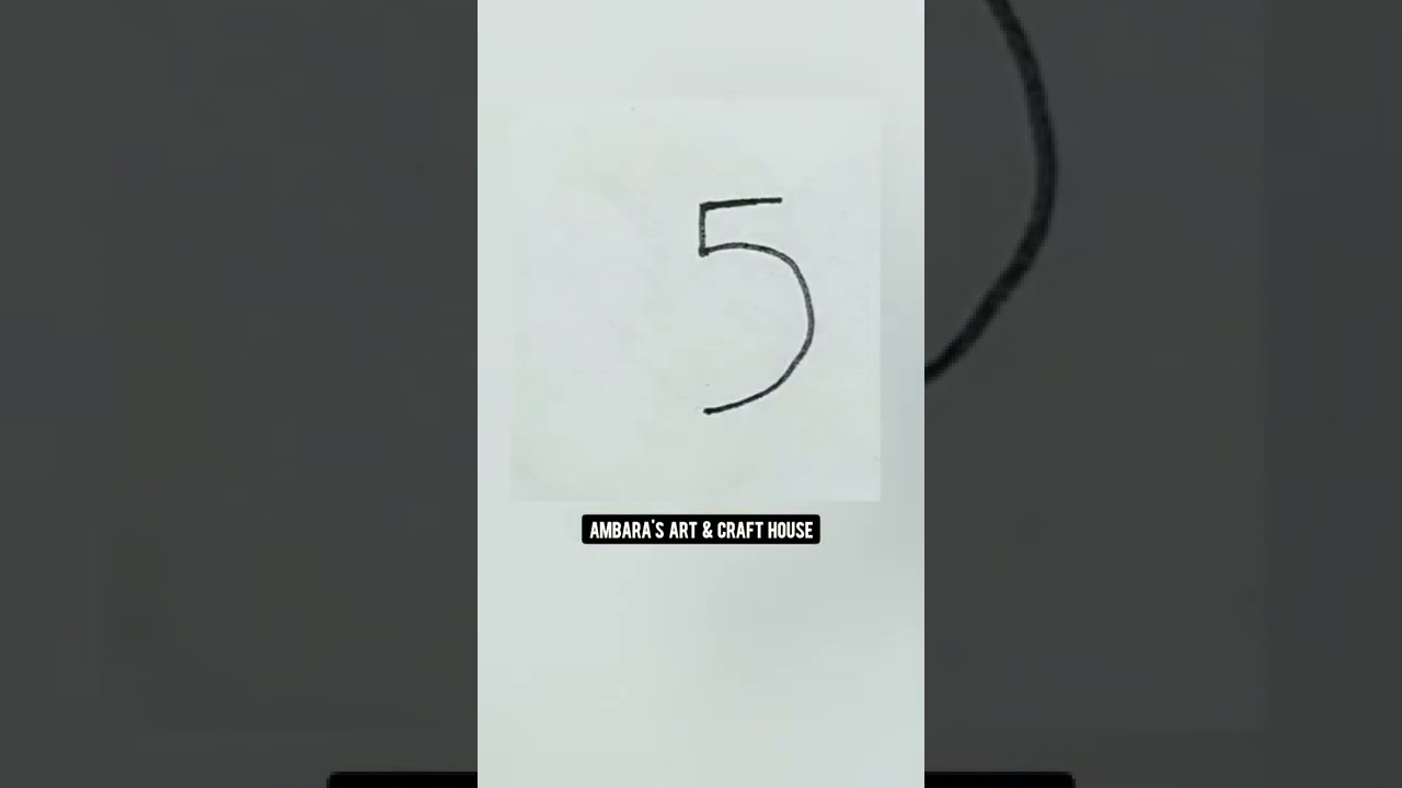 🔴 How to Draw an Apple Using Number 5 🍎 | Easy Drawing | Figure Drawing #shorts #ytshorts #drawings