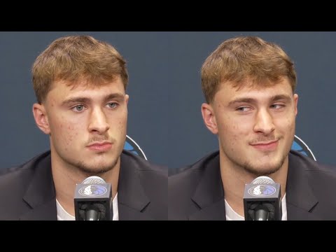 Cooper Flagg's reaction when the reporter brought up Luka Doncic ๐