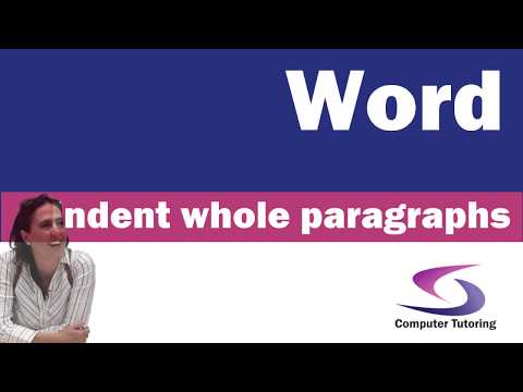 How to indent paragraphs using Microsoft Word?