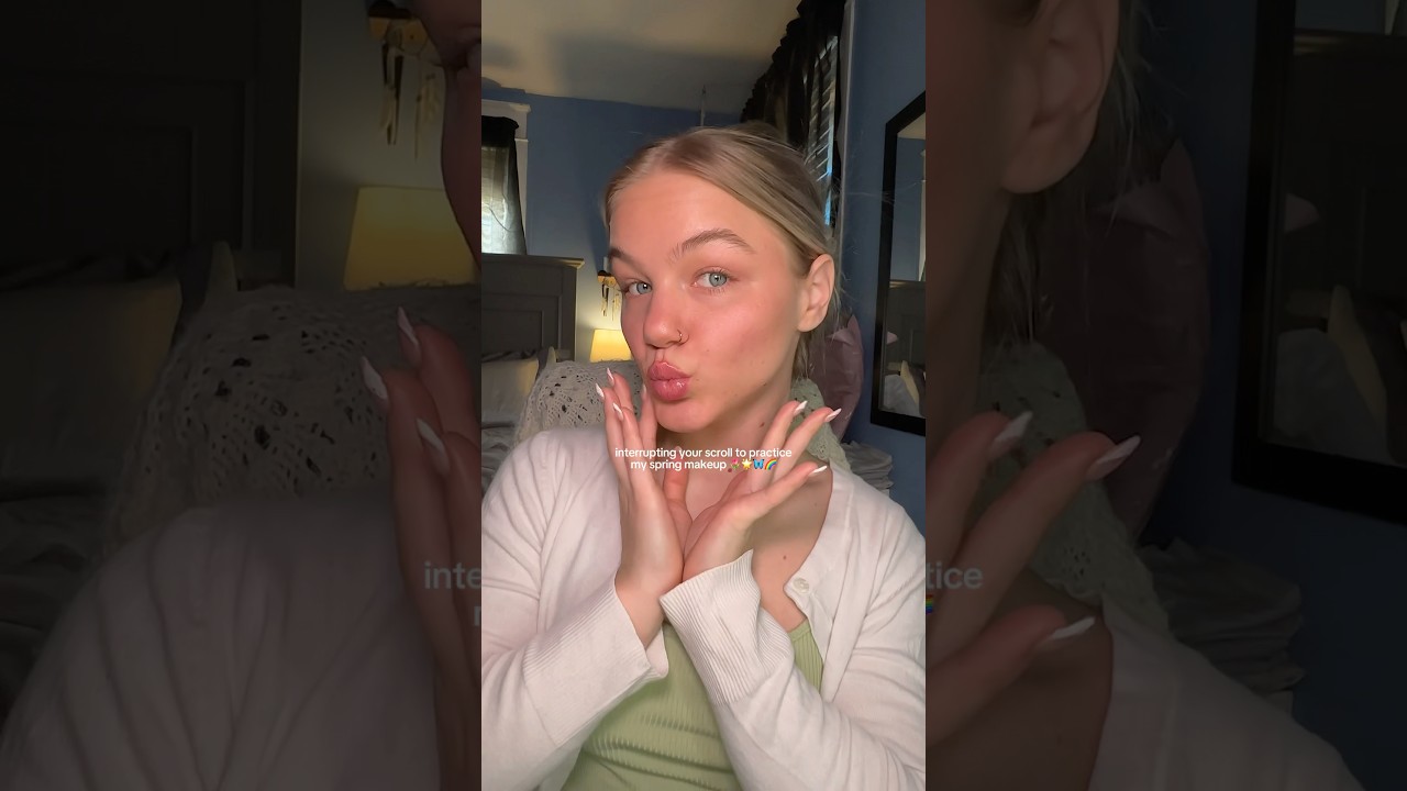 spring makeup grwm 💐🦋 - interrupting your scroll to practice my spring makeup #grwm #springmakeup