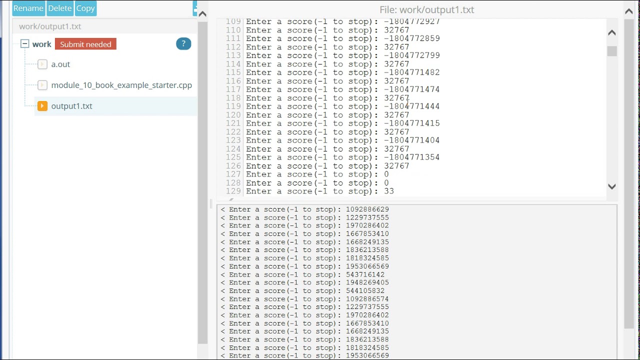 Video 12: Arrays, loops, and end conditions