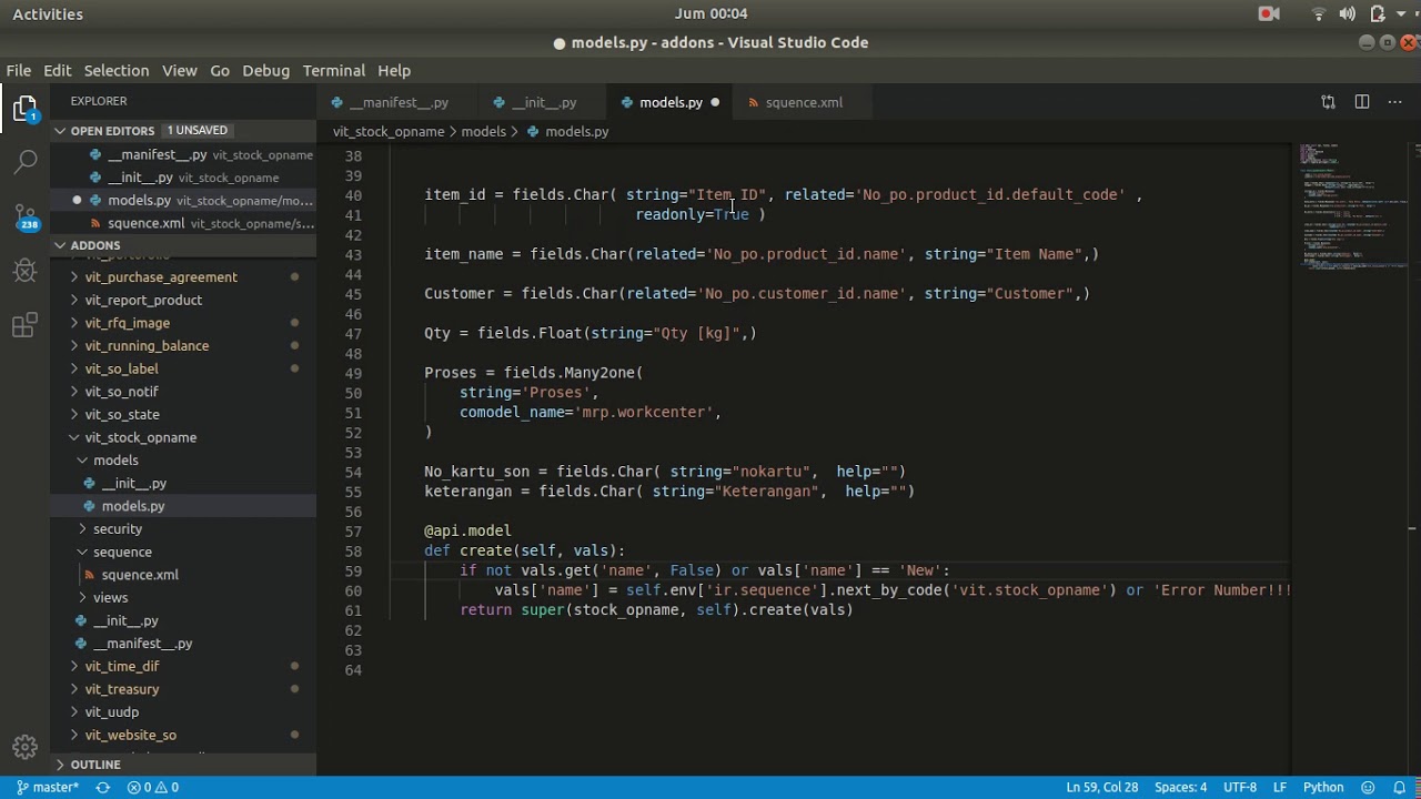 create addon SON WIP vit stock opname by firman