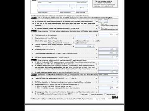 940 Form Employer's Annual Federal Unemployment TAX Return FUTA