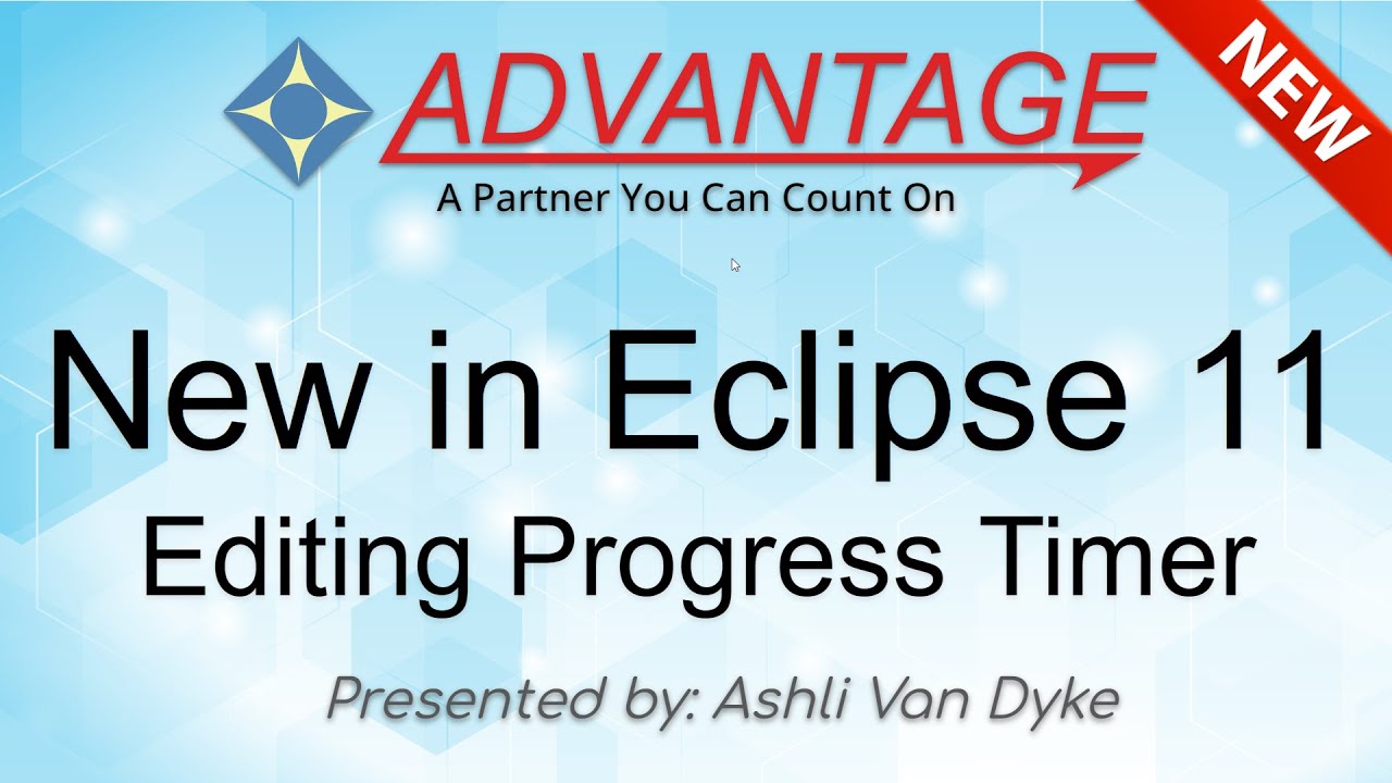 New in Eclipse 11: Editing Progress Timer