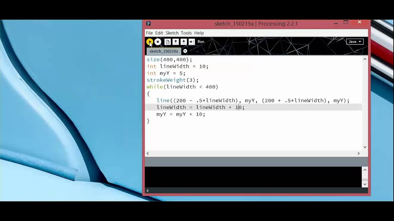 While loops in processing