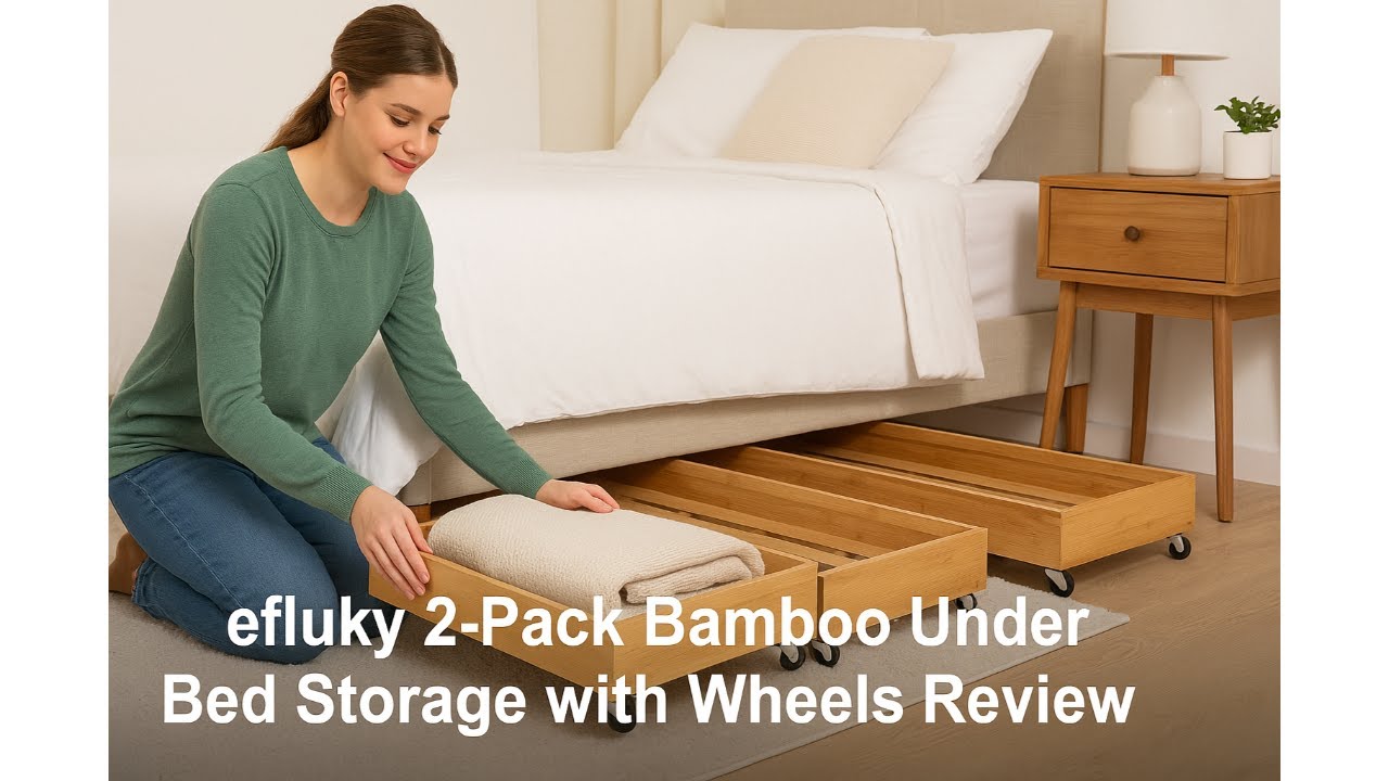 🧺 efluky 2-Pack Bamboo Under Bed Storage with Wheels Review 🏡