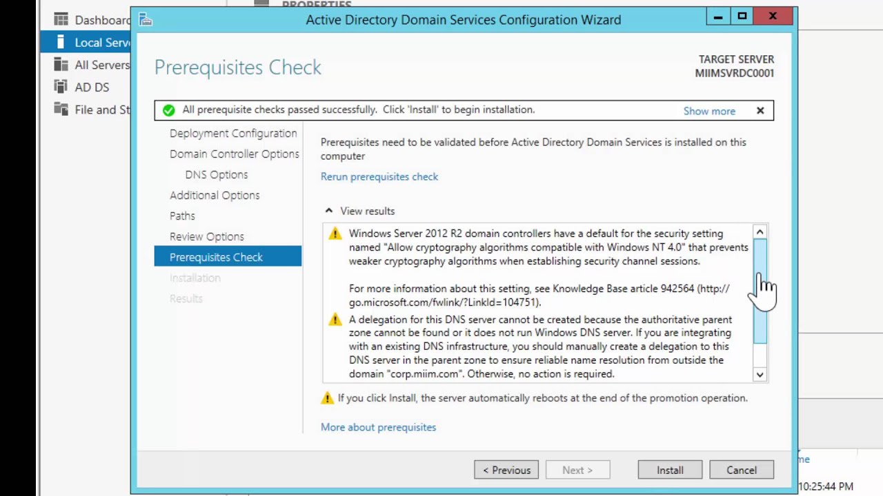 Installing and Configuring the Active Directory Domain Services Role (Domain Controller) in Windows