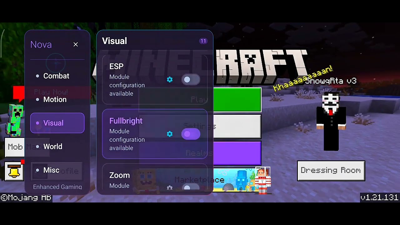 Nova Client v2.4 For MCPE 1.21.131+🛠️ | MCPE *BEST* Mod Menu🔥🎯|| *BEST* TOOLBOX