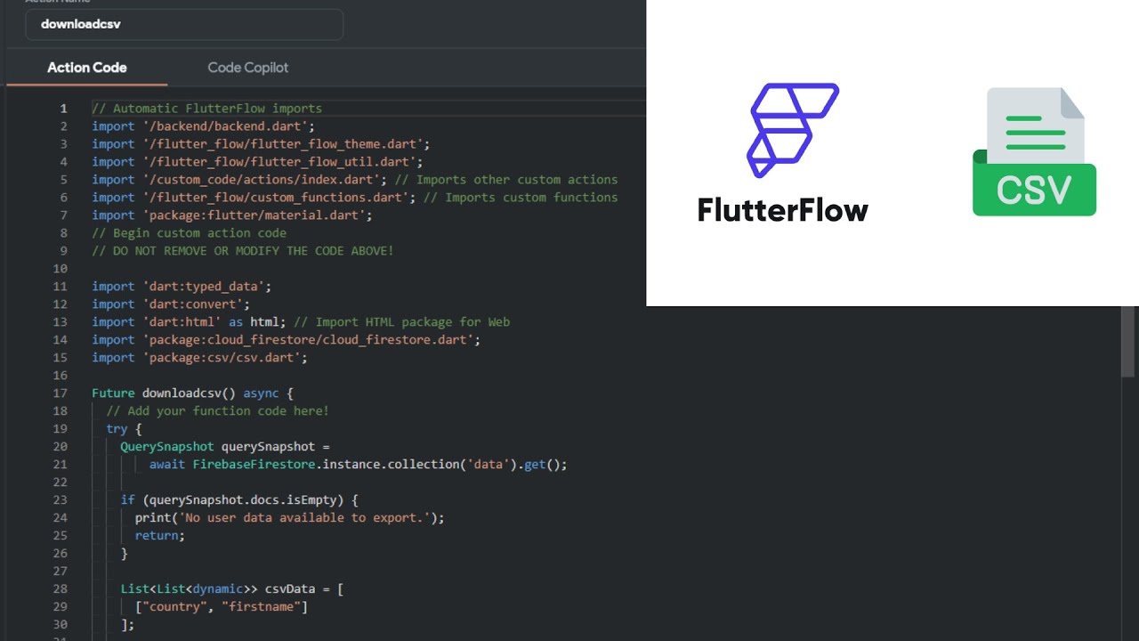 How to Download CSV from Firebase Using FlutterFlow (Step-by-Step Guide)