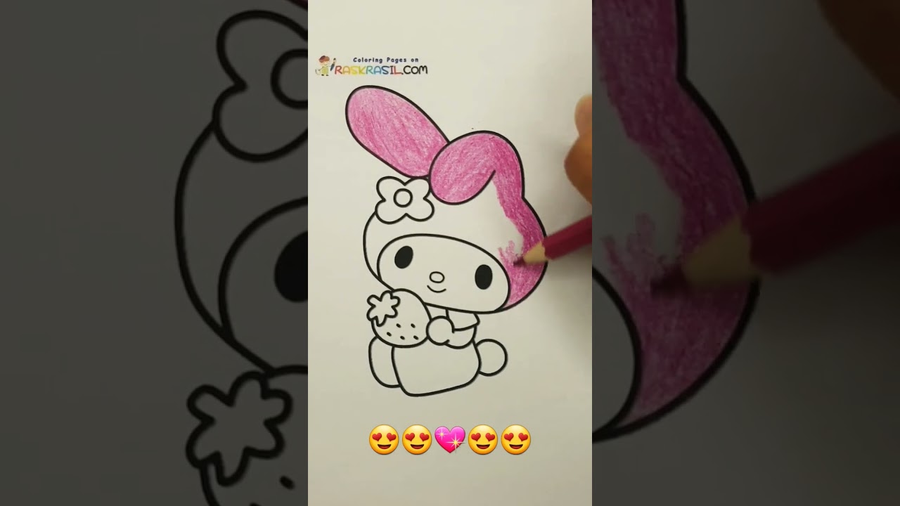 Coloring My Melody with Coloring Pencils #short #mymelody