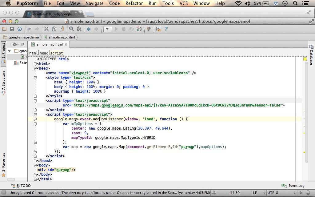 Simple Code Sample for Using Google Maps JavaScript API (v3)