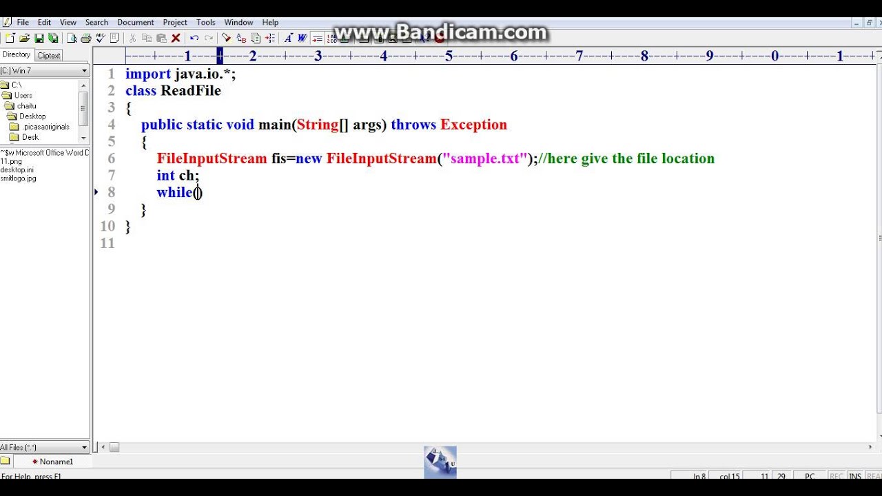 Java program to read the data from a file using io streams