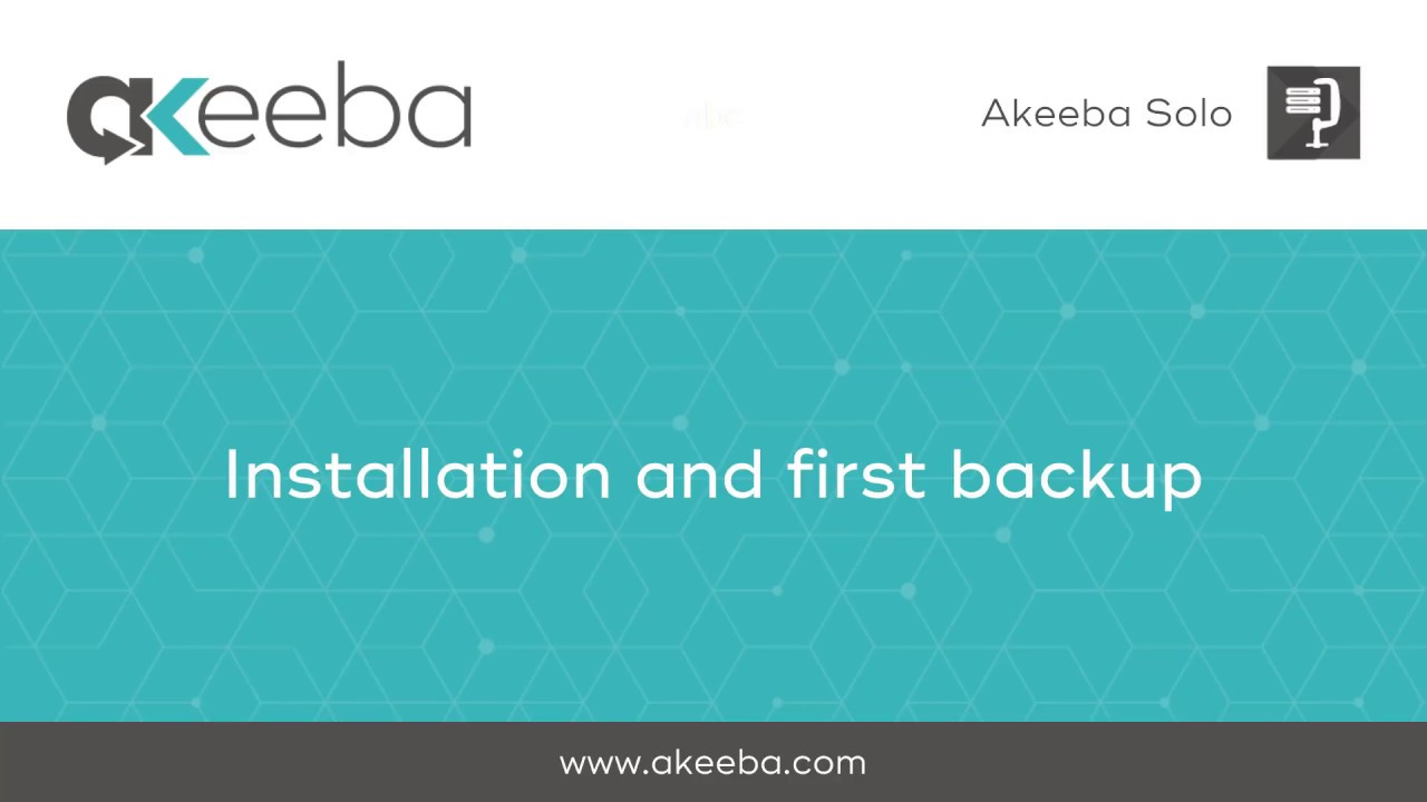 Installation and first backup