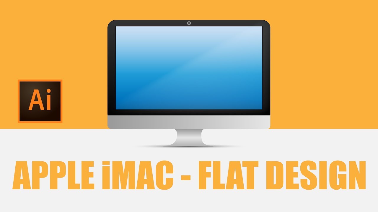 How to design iMac in Adobe illustrator -Easy Flat Design Tutorial
