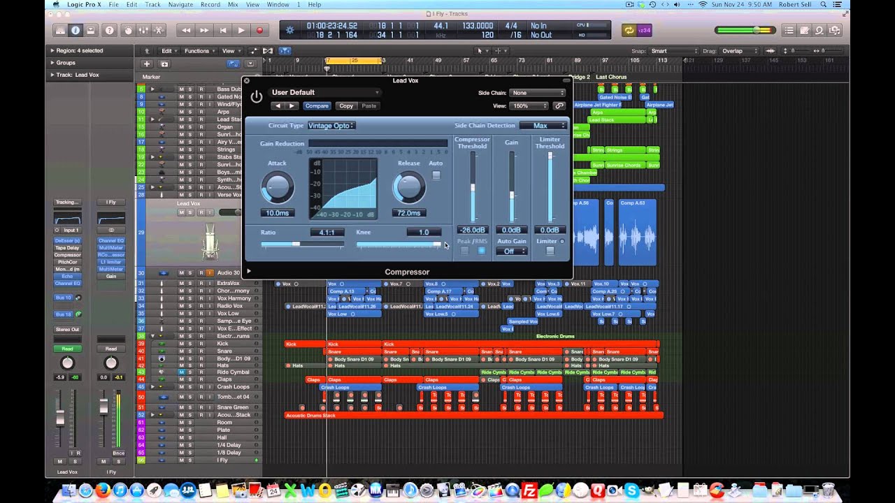Logic Pro X Compressor Settings for the Teletronix LA-2A