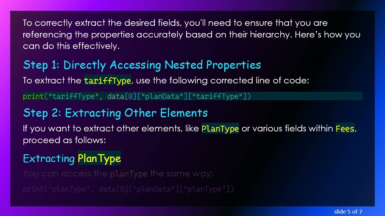 Extracting Real Data Elements from JSON in Python
