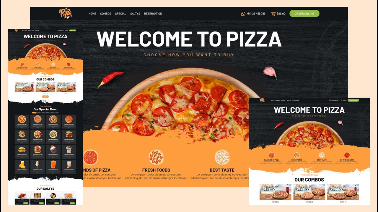 Pizza Shop Website Design Using HTML CSS And JavaScript