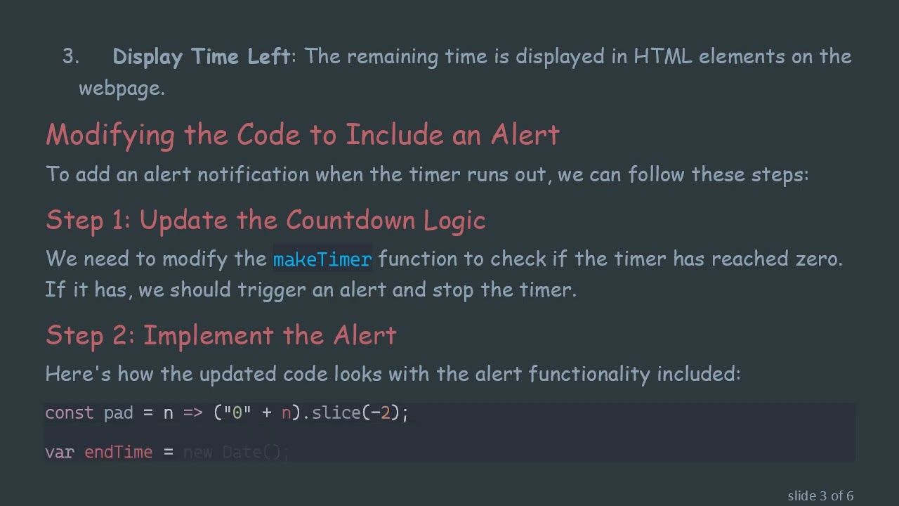 How to Create an Alert When Time Runs Out in Your JavaScript Code