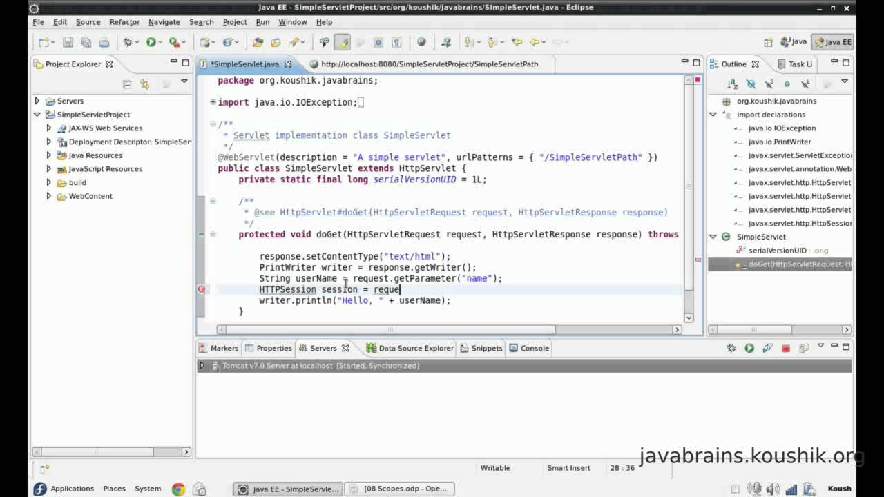 JSPs and Servlets Tutorial 08 - Request, Session and Context Part 1
