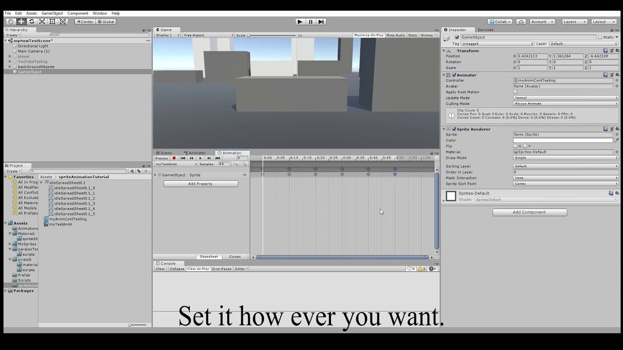 Unity Sprite Sheet Implementation