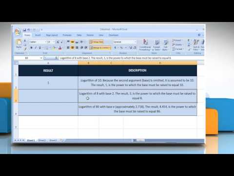 How to use the Excel LOG function :Tutorial
