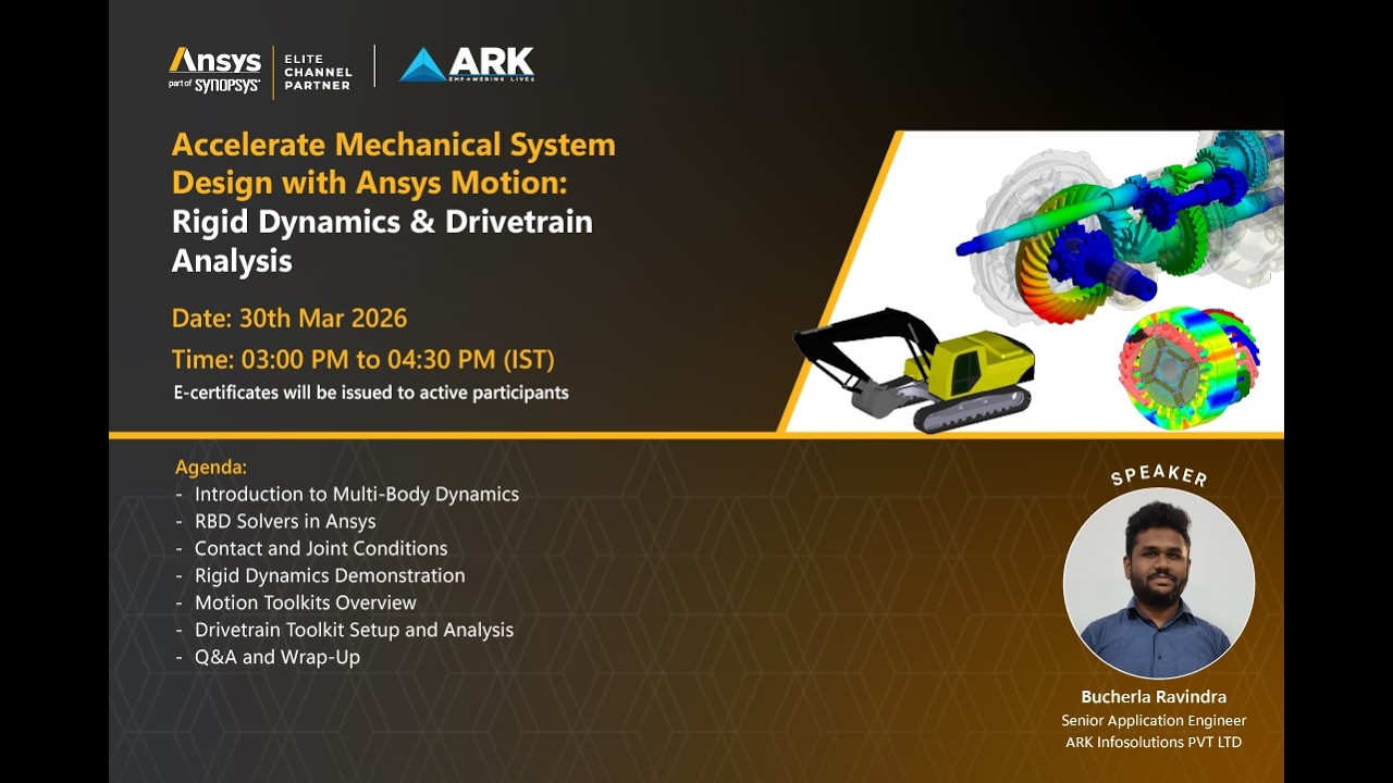 Accelerate Mechanical Design with Ansys Motion | Rigid Dynamics & Drivetrain