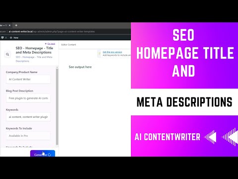 How to Create SEO Homepage Title and Meta Descriptions using WP AI Content Writer