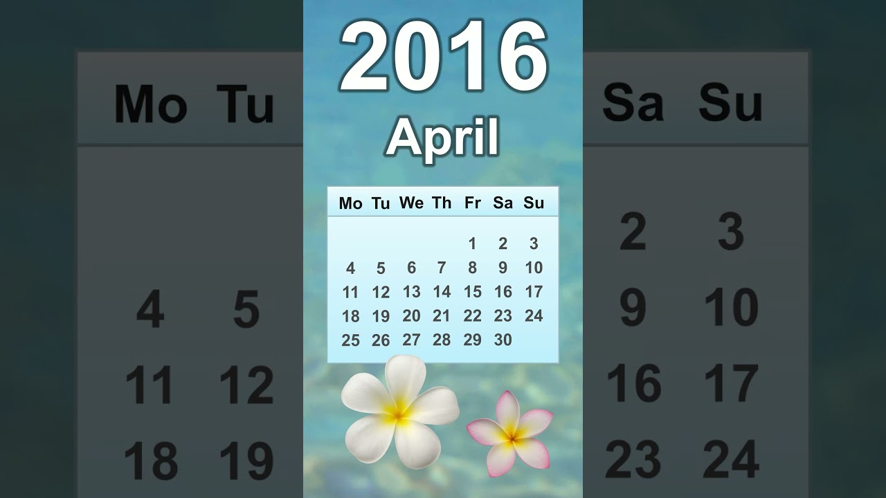 April 2016 Calendar