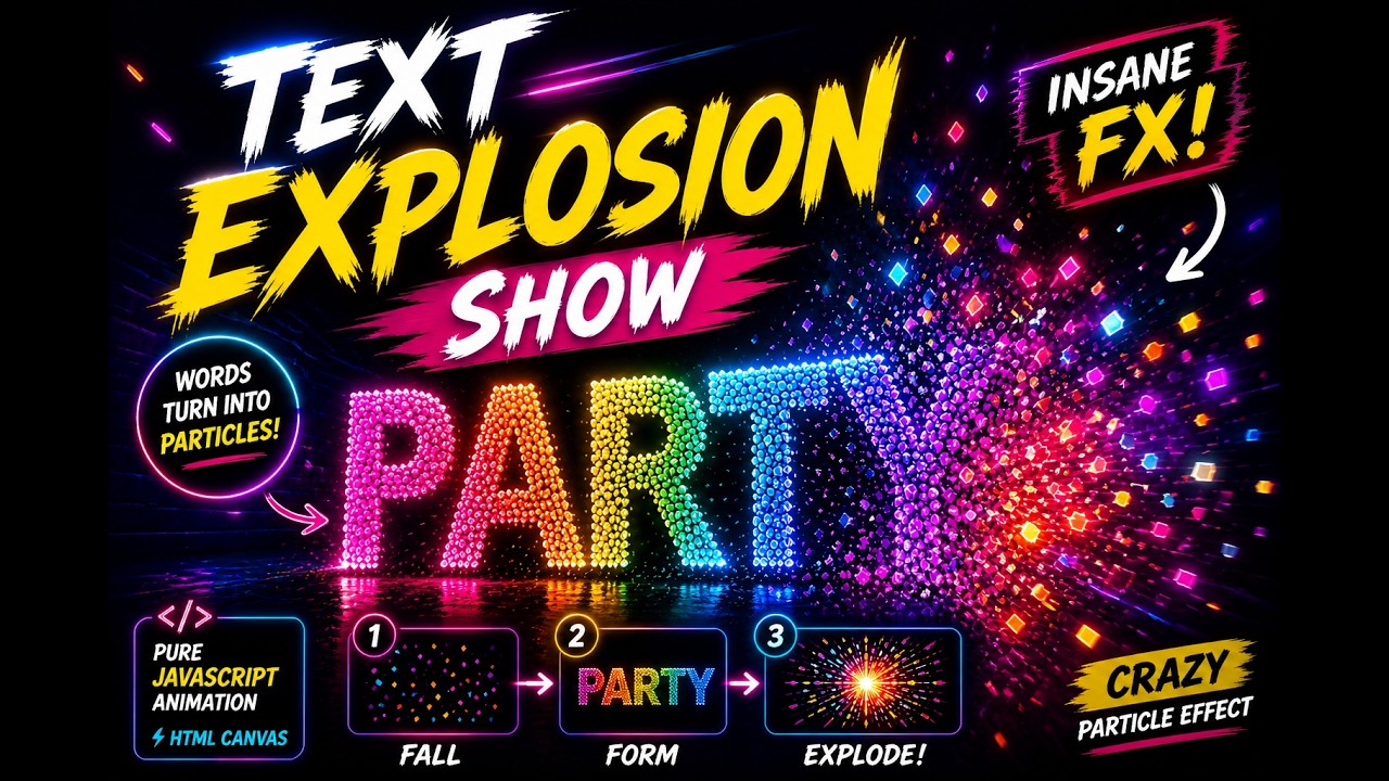 👉 “INSANE Neon Word Explosion 🔥 Particle Text Animation in JavaScript”