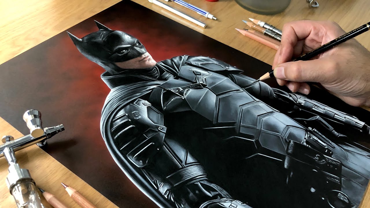 Insane Batman Drawing – Hyper Realistic Robert Pattinson Art Timelapse!